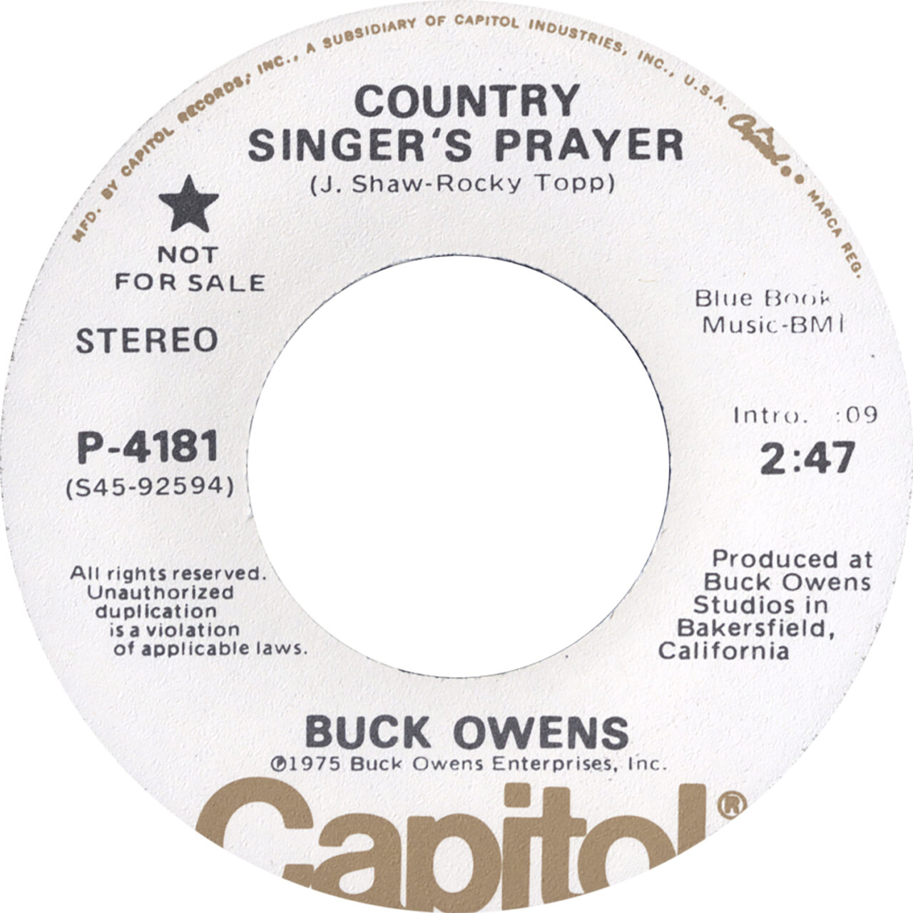 Buck Owens Country Singer S Prayer Vintage Vinyl Omnivore Recordings